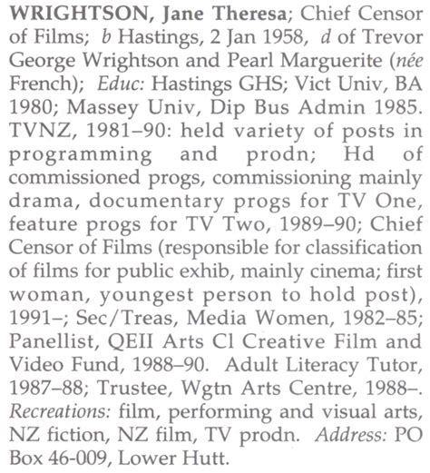 Wrightson Jane Theresa Biography 1991 Hawkes Bay Knowledge Bank