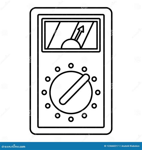 Analog Multimeter Icon Outline Style Stock Illustration Illustration