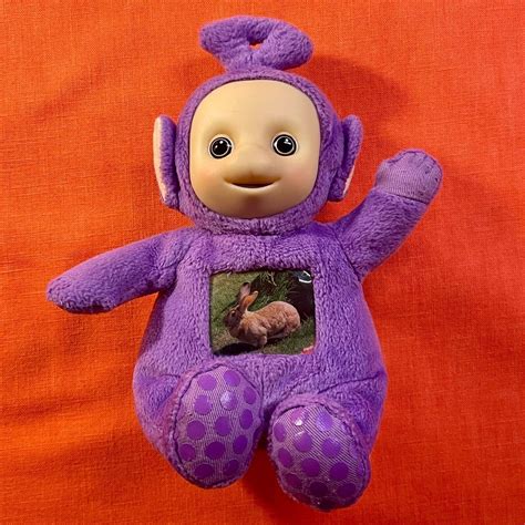 Vintage 2003 Purple Teletubbies Tinky Winky Bunny Belly Stuffed Plush 7