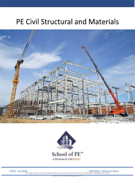 Pe Review Structural Depth Refresher Notes Download Free Pdf Strength Of Materials Bending