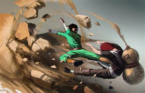 Rock Lee Vs Gaara By Kangjason On Deviantart