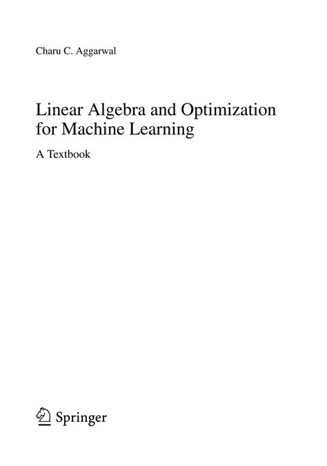 solution linear algebra and optimization for machine learning a