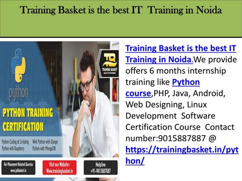 PPT Best Python Training Institute In Noida Training Basket PowerPoint Presentation ID