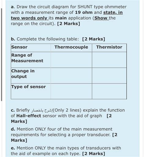 Solved A ﻿draw The Circuit Diagram For Shunt Type Ohmmeter