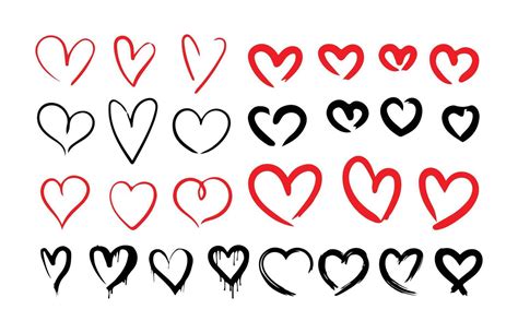 Sketchy Love Heart Icons Collection 71188303 Vector Art At Vecteezy