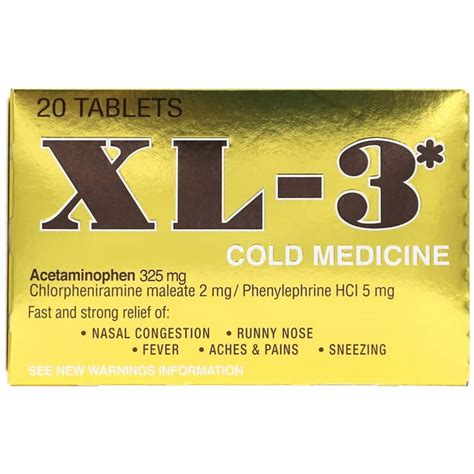 Xl 3 Cold And Flu Tablets Temporary Relieves Nasal Congestion And