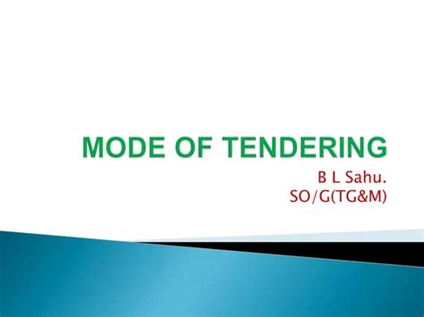 Tendering Process Cvcguidelines Ppt