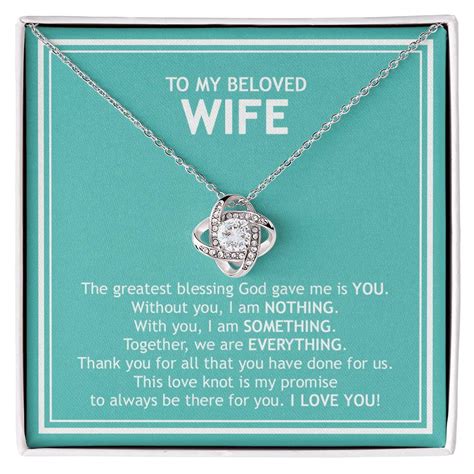 To Wife Love Knot Necklace Together We Are Everything Love Knot
