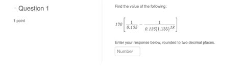 Solved Find The Value Of The Following Chegg