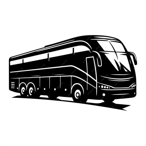 Highway Cruiser Longdistance Bus Silhouette Design Black Colour Vactor Premium Ai Generated Vector