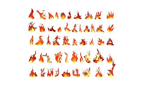 Premium Vector Vector Of The Fires Bundle Fire Clipart Bundle