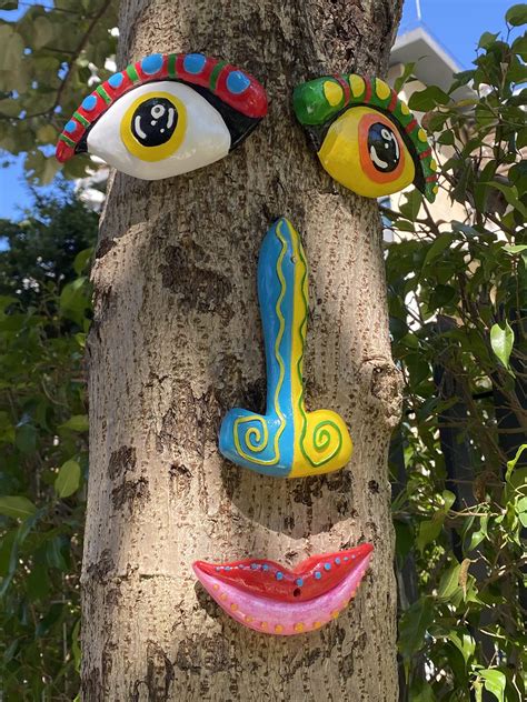 Funny Outdoor Backgrounds Coonoe Cute Tree Faces Decor