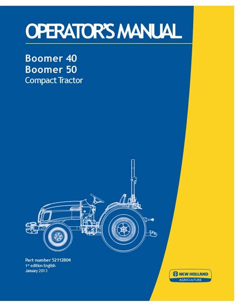 Ppt New Holland Boomer 40 Boomer 50 Compact Tractor Operators Manual