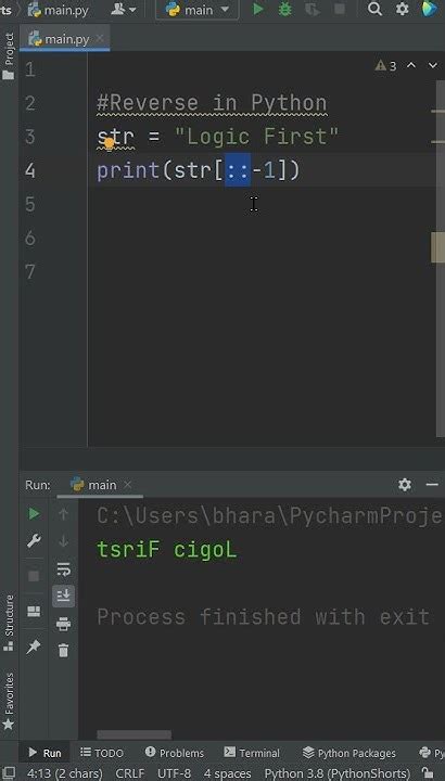 Reverse A String Easily In Python Logic First Tamil Shorts Youtube