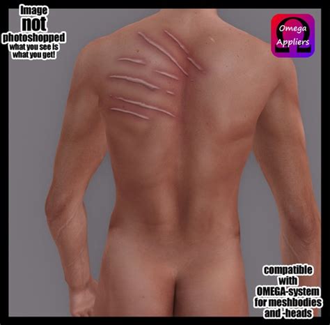 Second Life Marketplace Unisex Scar Claw Back Omega