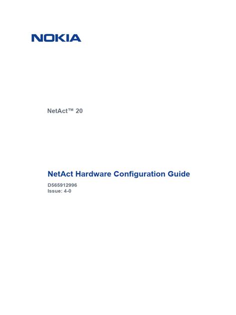 Netact Hardware Configuration Guide Netact22 Pdf Computer Data