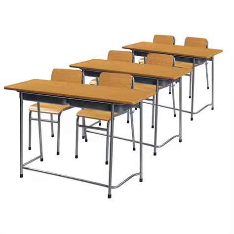 Zoifun 2024 Double Seater School Desk And Chair Set Zoifun
