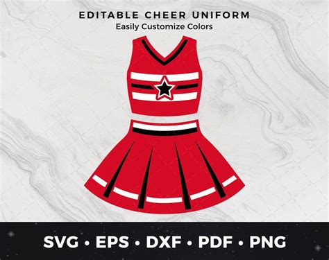 Cheer Uniform Svg Png Pdf Dxf Eps Cheer Print File Cheer Cut File