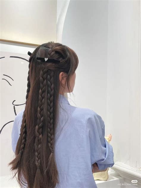 Save Follow Korean Hairstyles For Long Hair Korean Two Braids