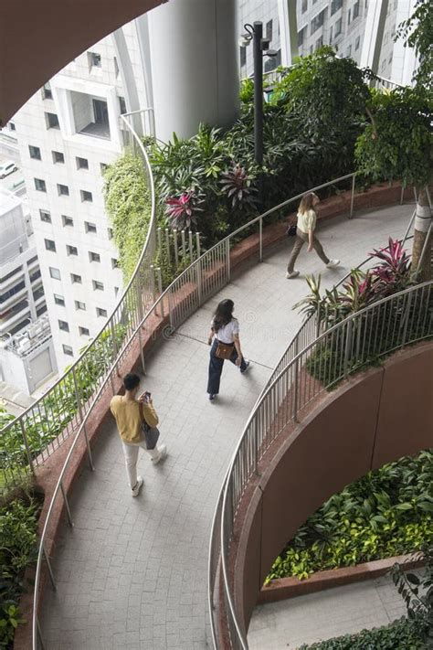 View Of The Green Oasis At Capitaspring Building Editorial Photography
