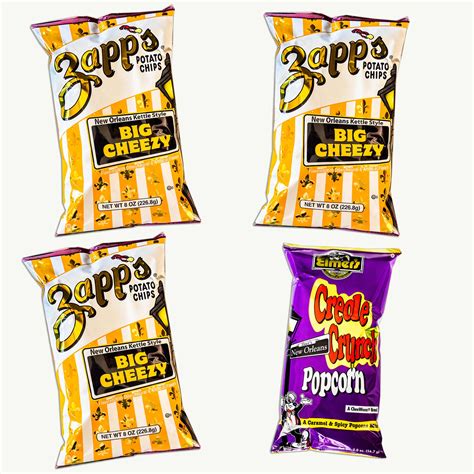 Zapps Big Cheezy New Orleans Potato Chips 8oz 3pk Elmers Creole Noble Crunch
