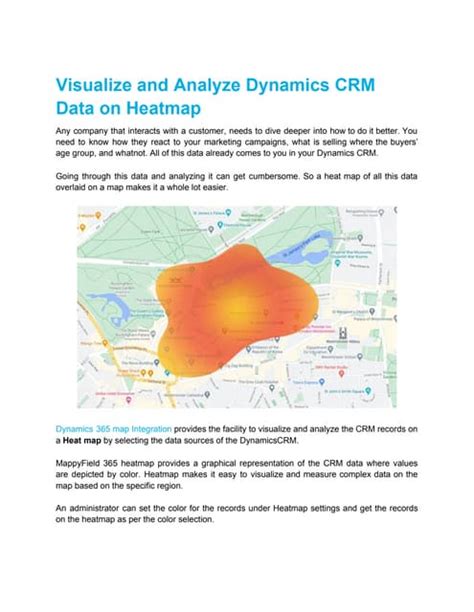 Visualize And Analyze Dynamics Crm Data On Heatmap Pdf