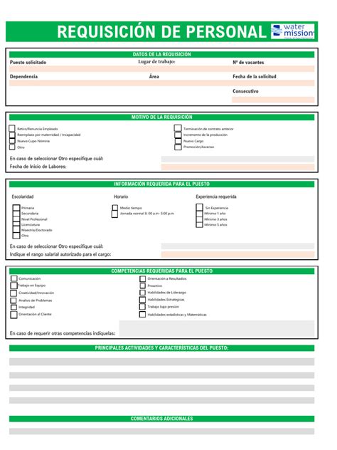 Requisición De Personal Pdf Gestión De Recursos Humanos Business