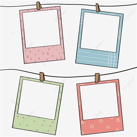 귀여운 일러스트 컬러 보리 삽화 손 폴라로이드 프레임 귀여운 폴라로이드 보리 래 삽화 사진 템플릿 Png 일러스트 및 Psd 이미지 무료 다운로드 Pngtree