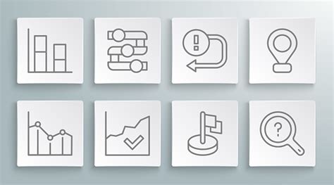 Set Line Pie Chart Infographic Graph Chart Diagram Financial Growth