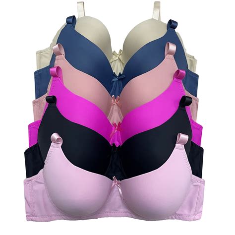 Women Bras 6 Pack Of T Shirt Bra B C D Dd Ddd Cup 44dd 3904