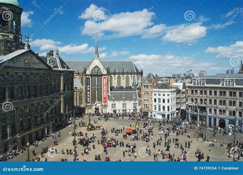 Dam Square In Amsterdam Top View Editorial Stock Image Image Of