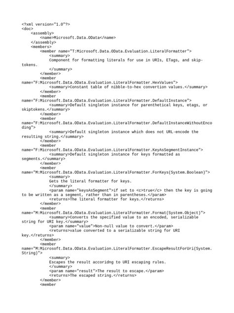 Microsoft Data Odata Xml Pdf Parsing Uniform Resource Identifier