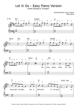 Let It Go Frozen Piano Sheet Music