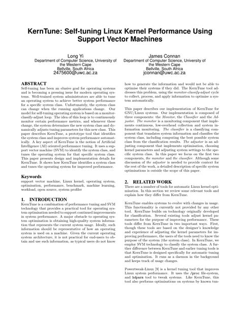 Pdf Kerntune Self Tuning Linux Kernel Performance Using Support