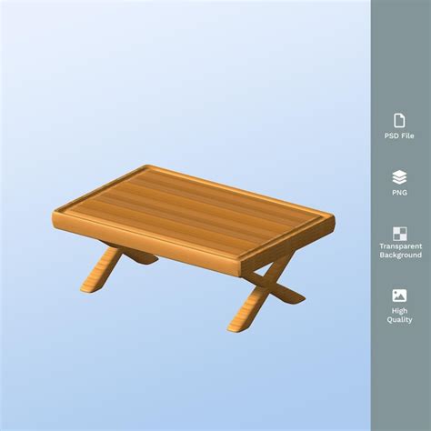 Premium Psd Small Short Table Wooden Furniture