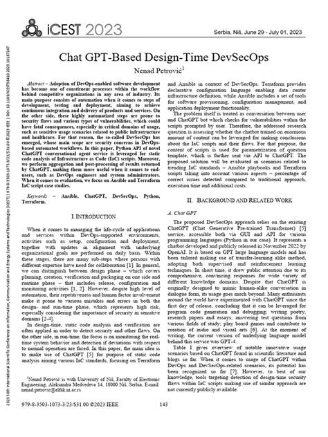 Chat Gpt Based Design Time Devsecops Pdf