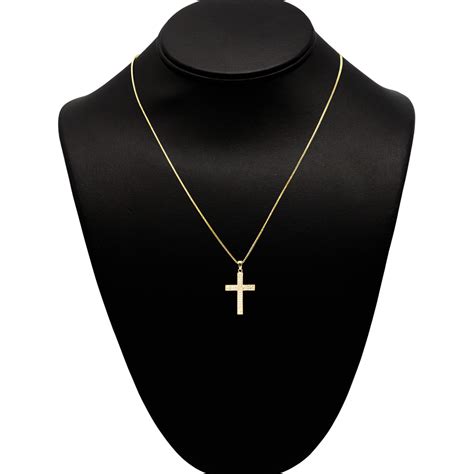 Small Cz Cross 10k Pendant Golden Hand Jewellery