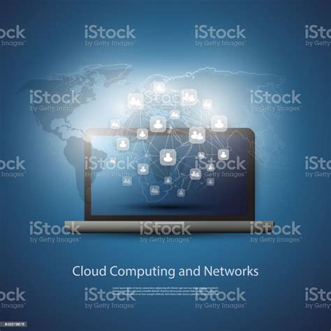 Cloud Computing Social Networking Online Communication Design Concept Stock Illustration