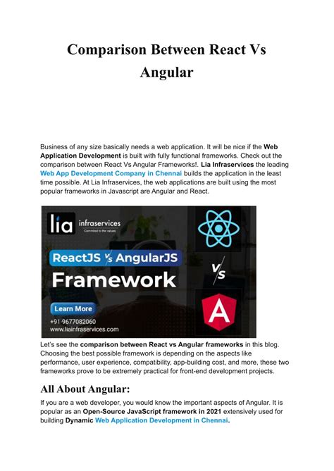 Ppt Comparison Between React Vs Angular Powerpoint Presentation Free