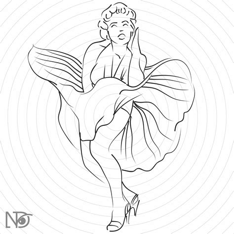 Marilyn Monroe Line Drawing