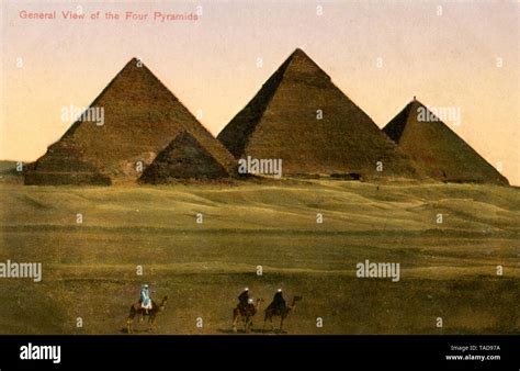 View Of The Four Pyramids In Egypt Publisher Max H Rudmann Le Caire 974 Postcard Stock