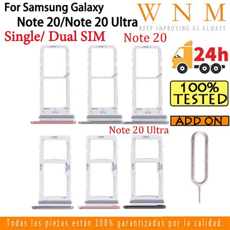 Single Dual Sim For Samsung Galaxy Note 20 Note20 Ultra Sim Card Tray