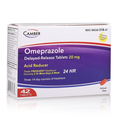 Camber Consumer Care Omeprazole 20mg Tablets 24 Hour Heartburn Relief