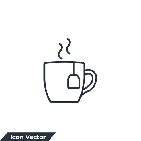 Tea Cup Icon Logo Vector Illustration Cup With Tea Bag Symbol Template
