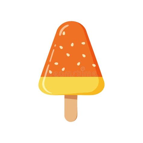 Candy Corn Shaped Popsicle With Orange And Yellow Colors Vector Graphic