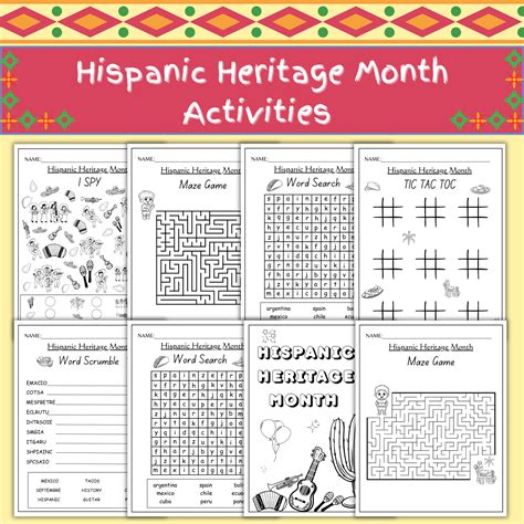 Hispanic Heritage Month Activitiesworksheet For Hispanic Heritage Hispanic Classrom Game For