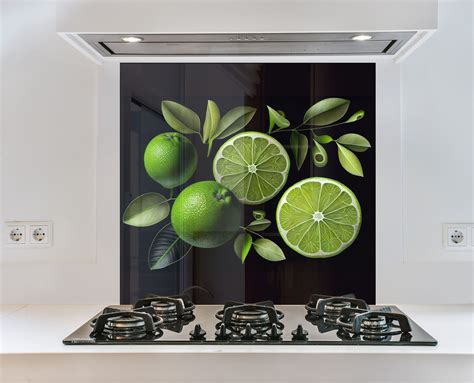 Lime Slice Citrus Glass Backsplash Backsplash Artworks