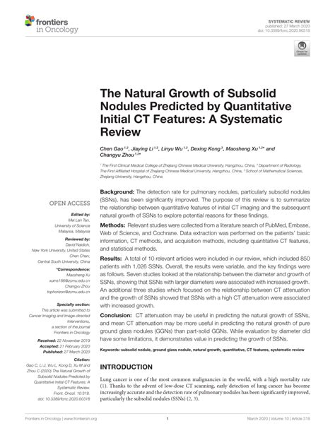 Pdf The Natural Growth Of Subsolid Nodules Predicted By Quantitative