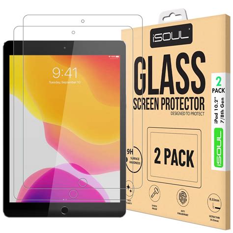 2x Ipad 7 Ipad 8 Tempered Glass Screen Protector For Ipad 8th 7th Gen