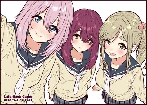 Safebooru 3girls Blonde Hair Blue Eyes Brown Eyes Brown Hair Green